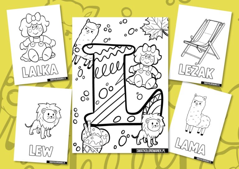 KOLOROWANKI LITERA L - ŚwiatKolorowanek.pl