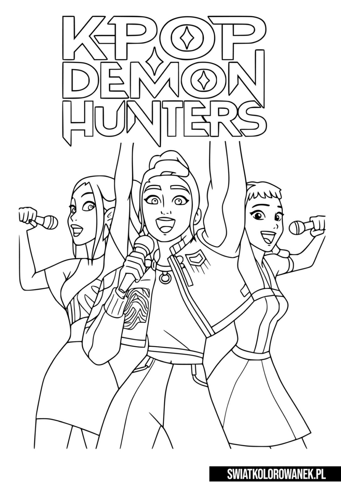 KPop Demon Hunters Mira kolorowanka - Darmowe kolorowanki do druku